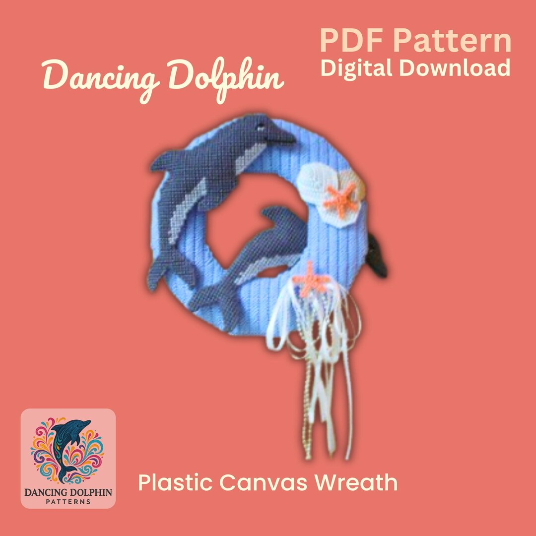 Plastic Canvas Dolphin Wreath Pattern: Sea Life Decor (PDF Download) - Etsy