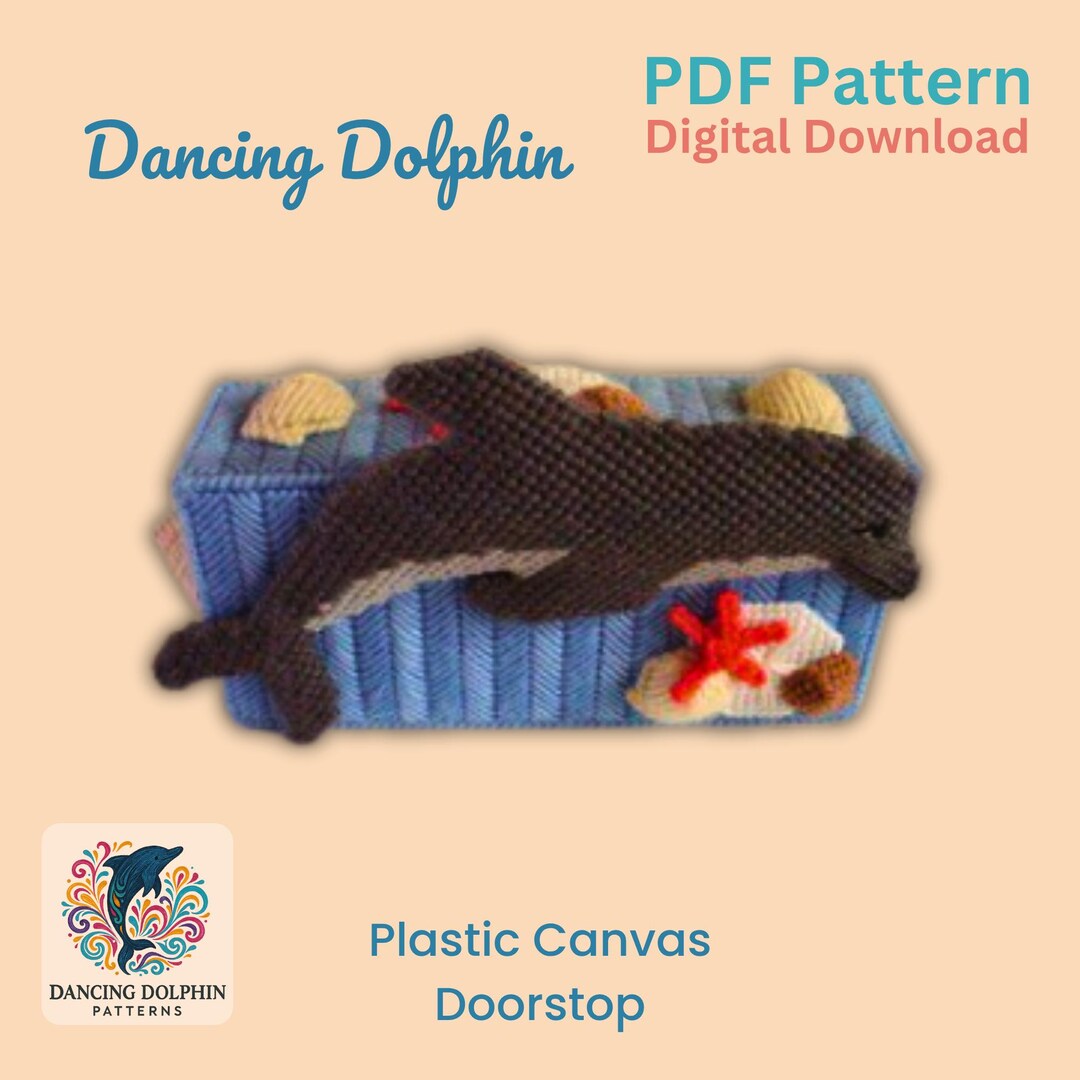 Dolphin Door Stop Plastic Canvas Pattern: Ocean Decor DIY (PDF Download ...