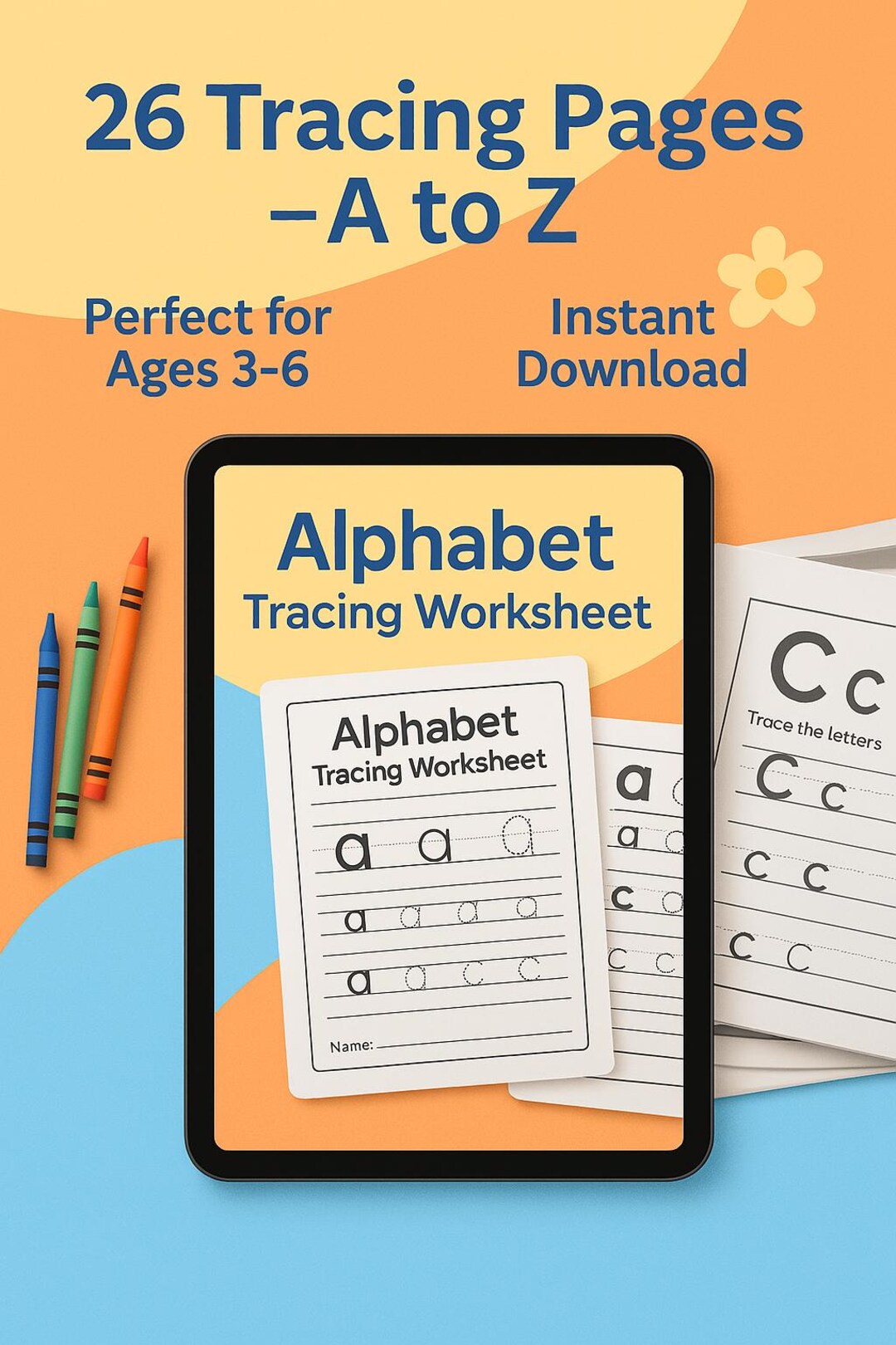 Preschool Alphabet Tracing Worksheet | ABC Handwriting Practice ...