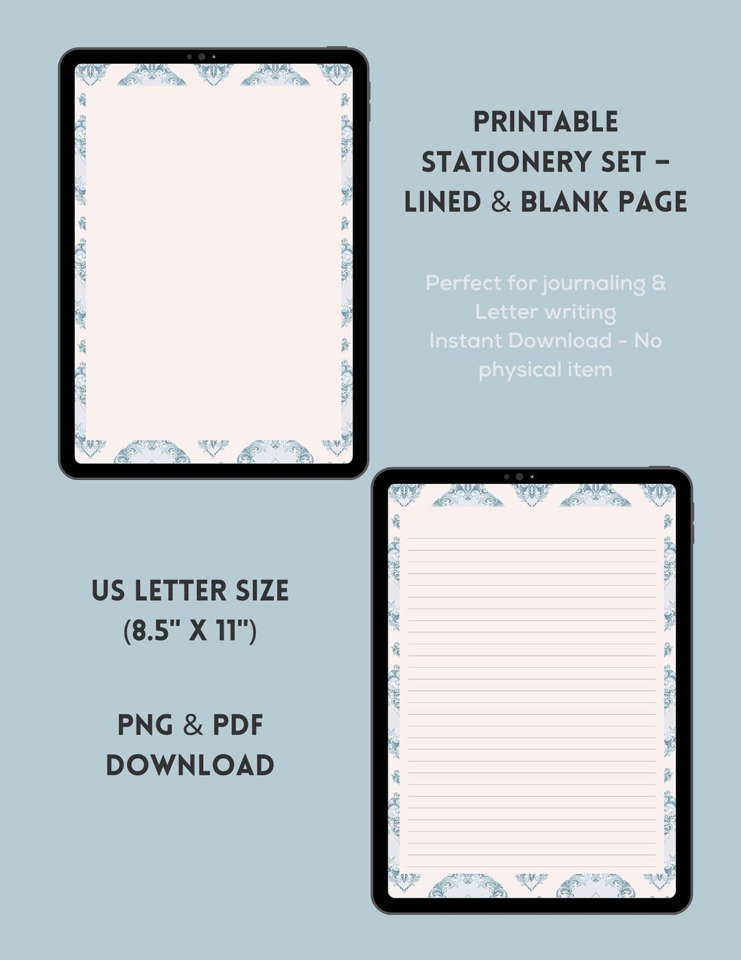 Printable Stationery Set – Elegant Paper | Minimalist Botanical Writing ...