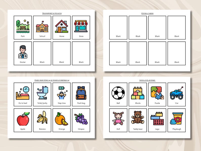 Basic Pecs Picture Communication Cards, 150 Autism Communication ...