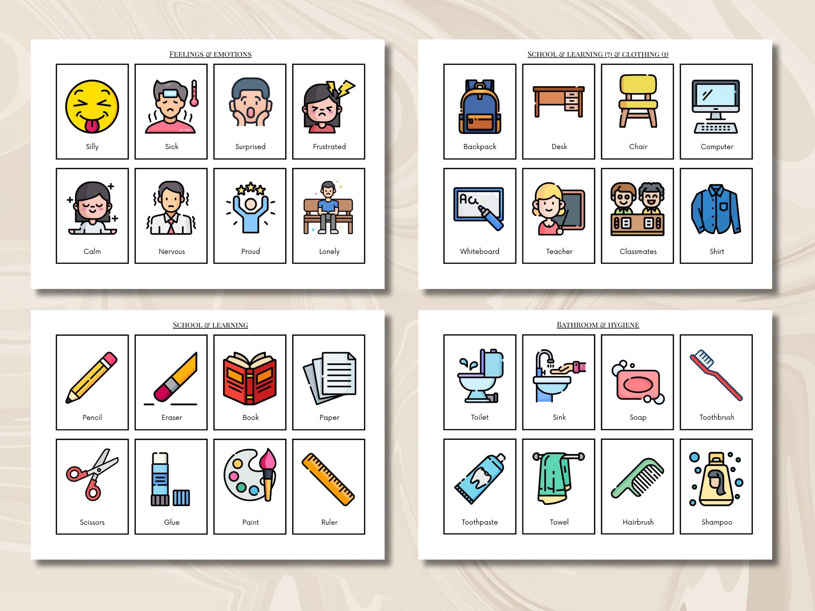 Basic Pecs Picture Communication Cards, 150 Autism Communication ...