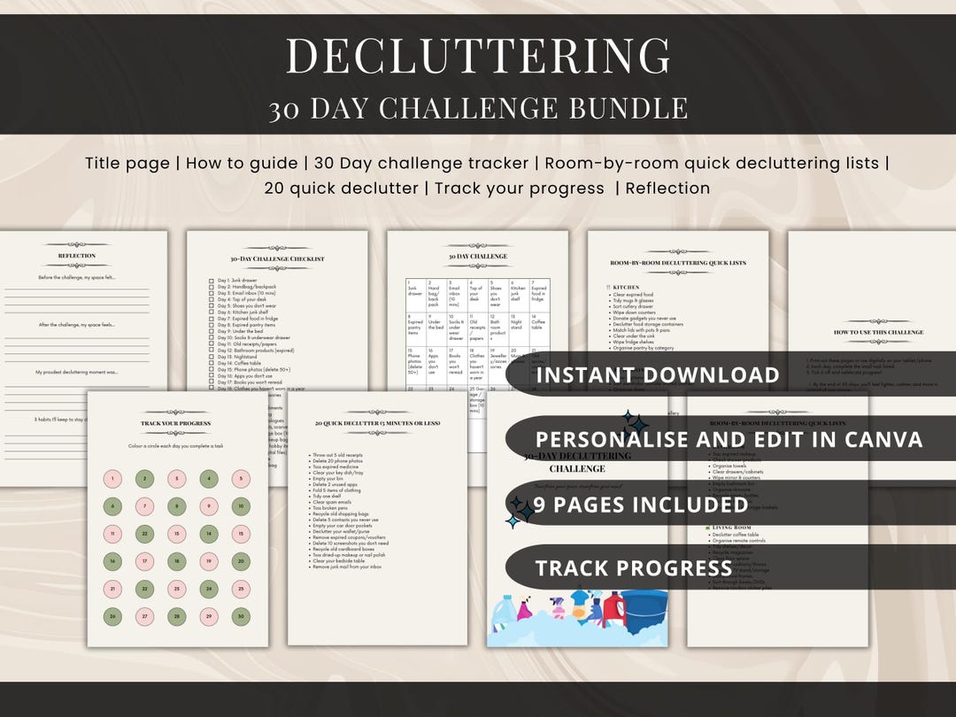 ADHD Declutter Planner | Declutter Checklist | 30 Day Declutter ...