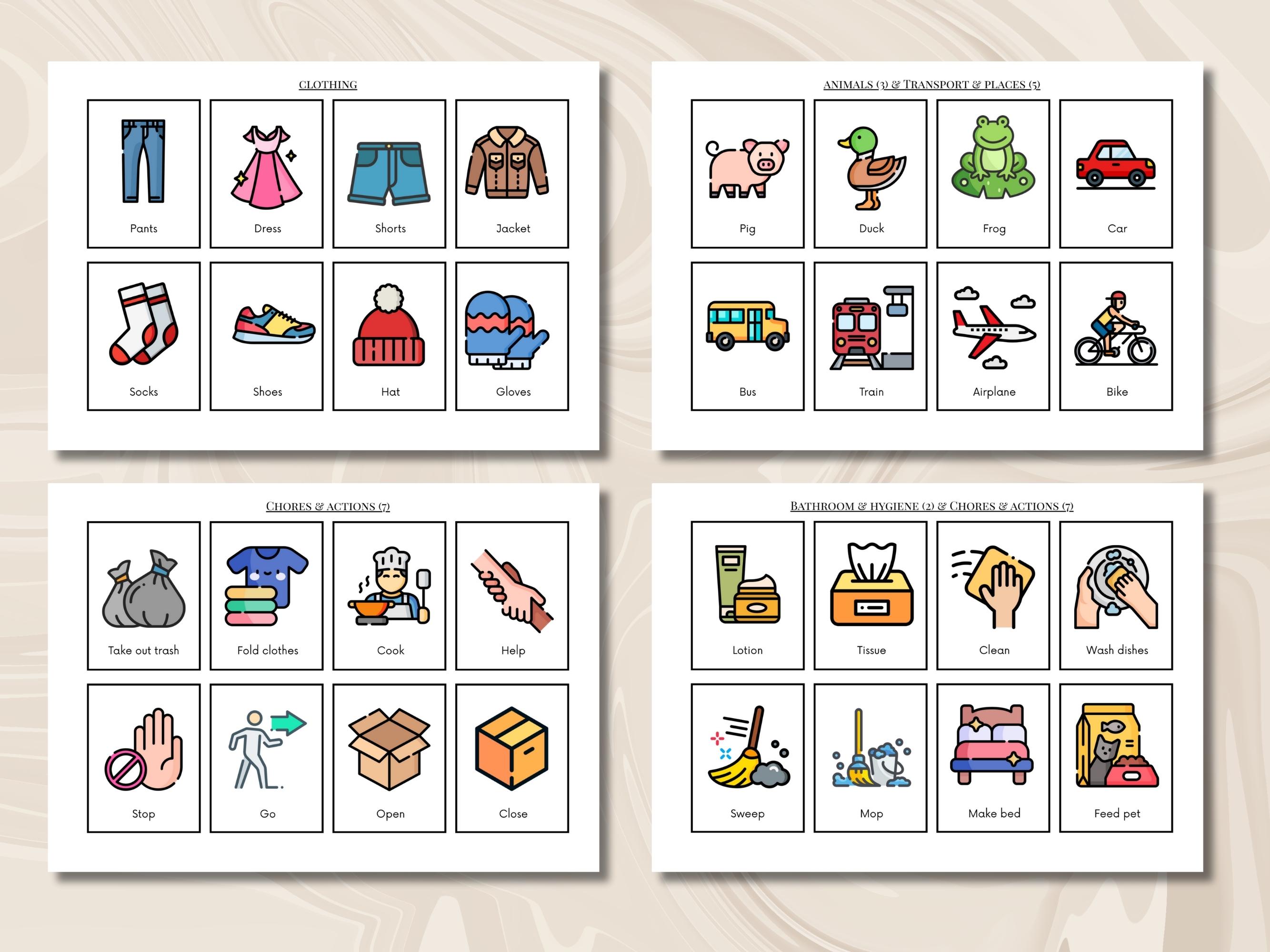 Basic Pecs Picture Communication Cards, 150 Autism Communication ...