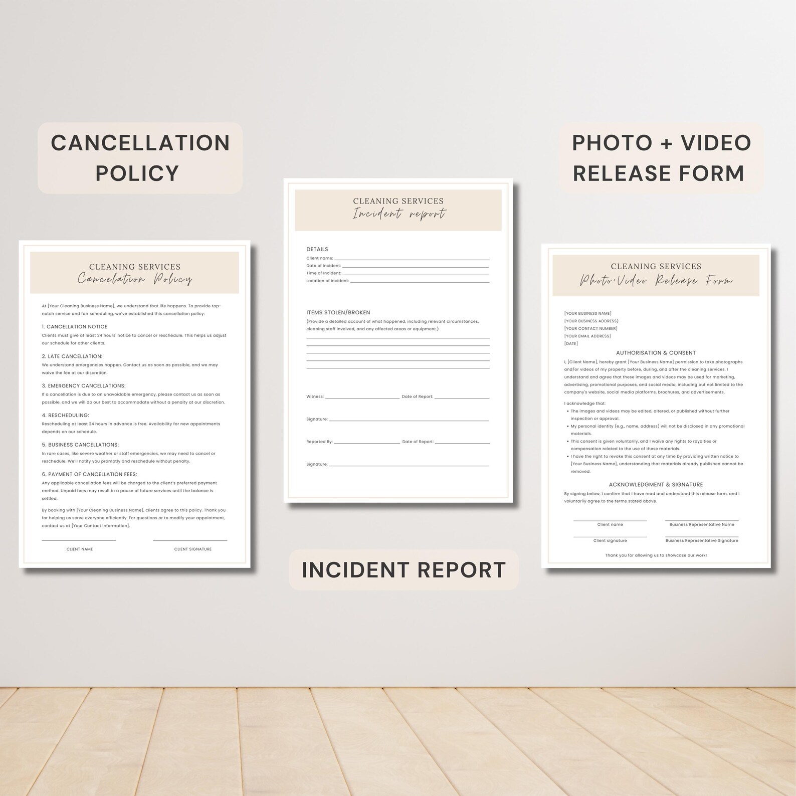Cleaning Business Forms Bundle, Editable Cleaning Contract, Cleaning ...