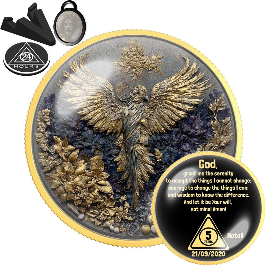 NA Phoenix Recovery Coin | Narcotics Anonymous Token | Sobriety Coin ...
