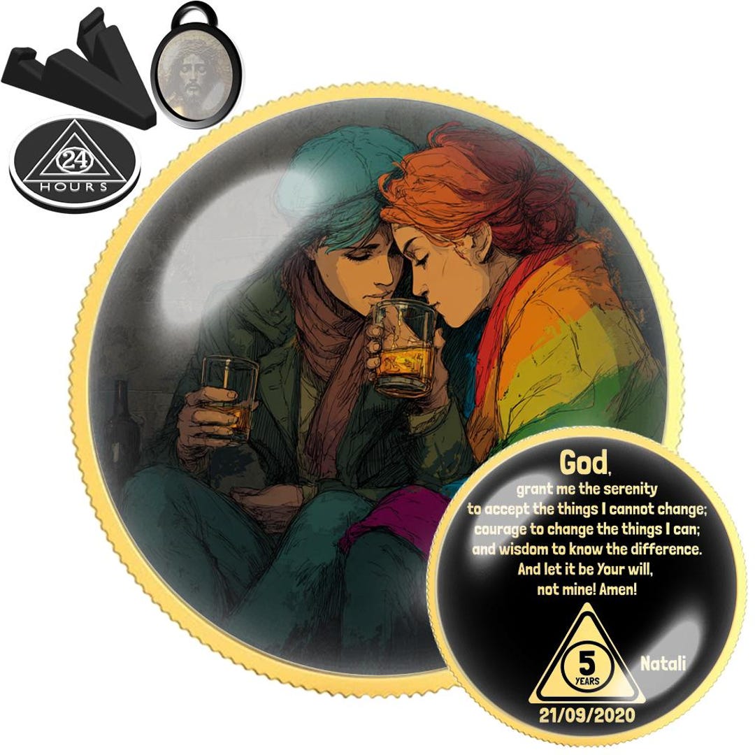 Lgbt Custom Sobriety Coin, Alcoholics Narcotics Anonymous, AA NA ...