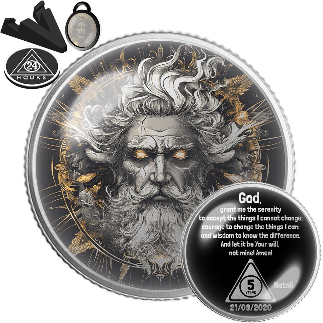God Sobriety Coin | Narcotics Anonymous | Sober Anniversary Recovery ...