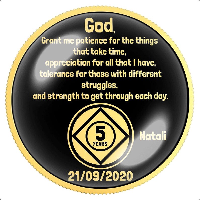 Skull Recovery Coin | Sobriety Chip | One Day at a Time | Serenity ...