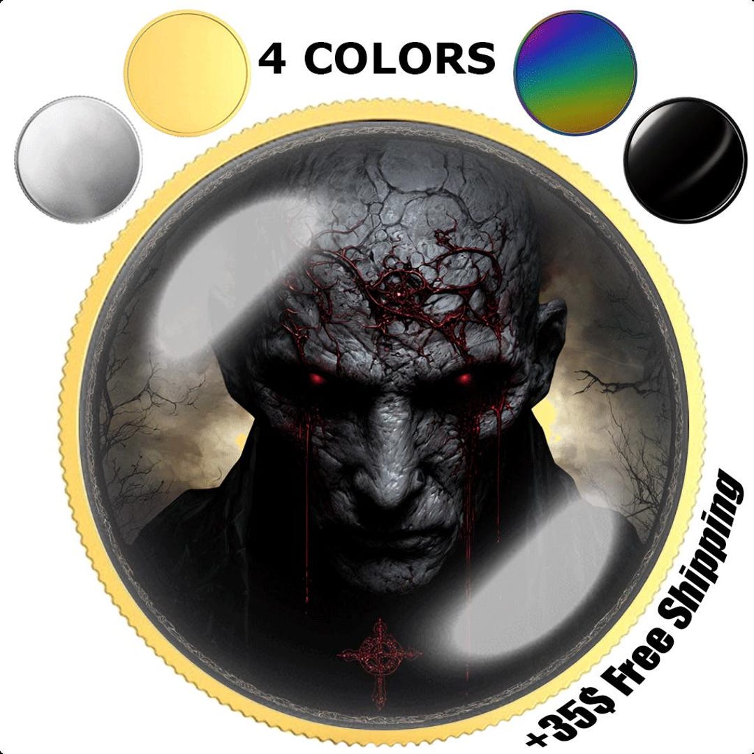 Demon Skull Sobriety Coin for AA NA Recovery | Clean Time Milestone ...