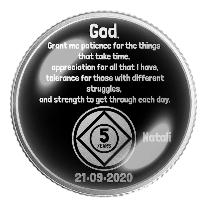 Northern Lights Sobriety Coin | Recovery Token, AA Medallion, Sober ...