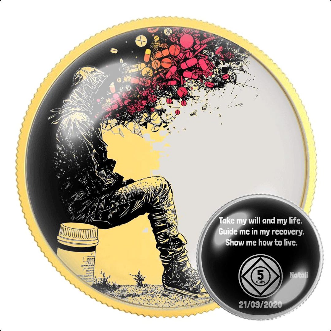 NA Sobriety Coin Set - NA Medallion - Sobriety Coin - Sober Gift - Na ...