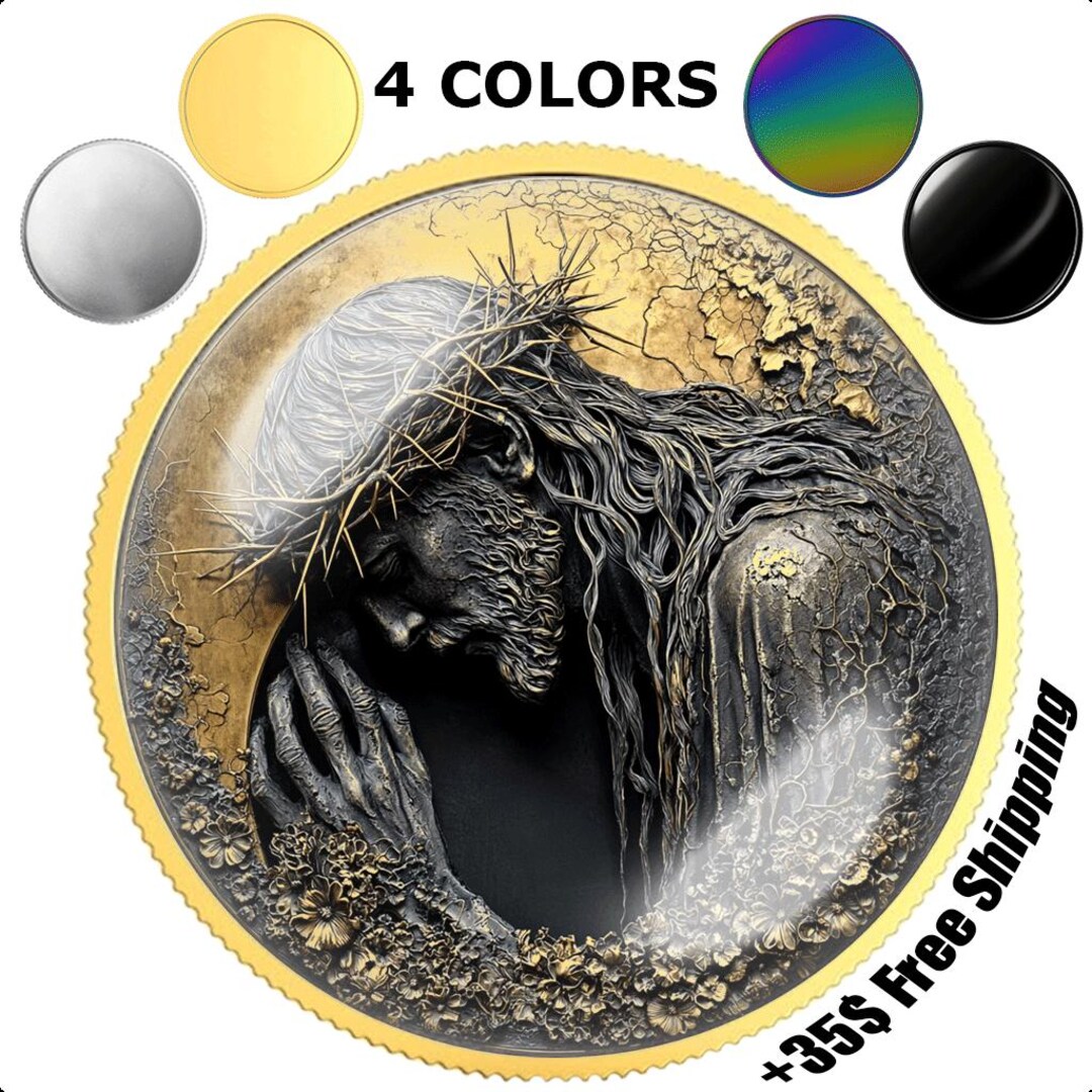 Jesus Sobriety Coin With Serenity Prayer | AA NA Recovery Medallion ...