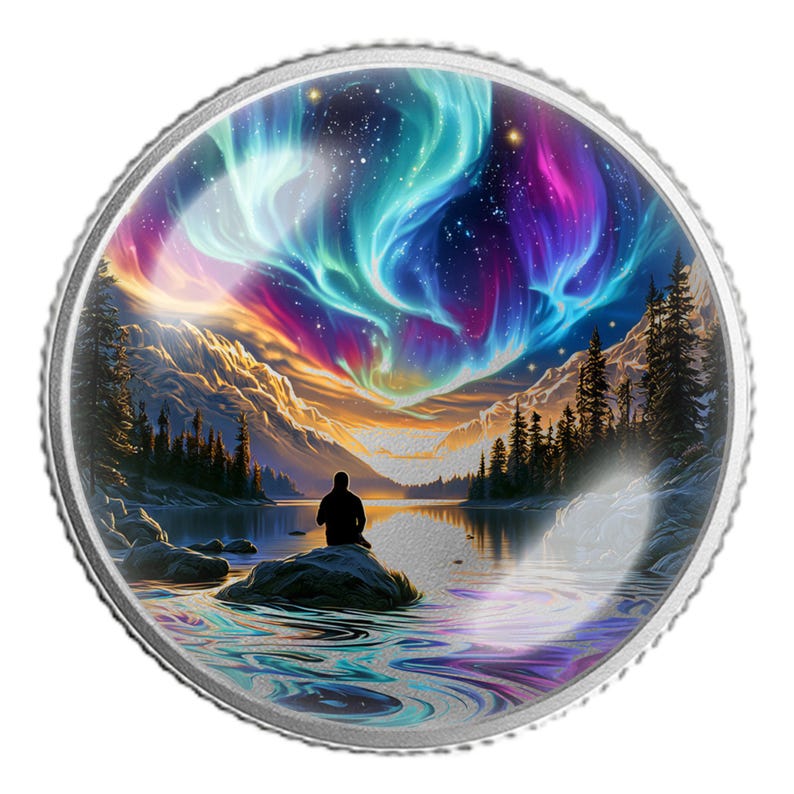 Northern Lights Recovery Coin | AA Medallion, Sobriety Chip Token - Etsy