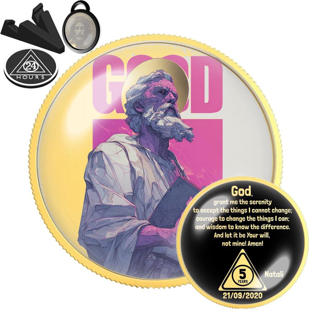 Higher Power Custom Sobriety Coin, Alcoholics Narcotics Anonymous, AA ...