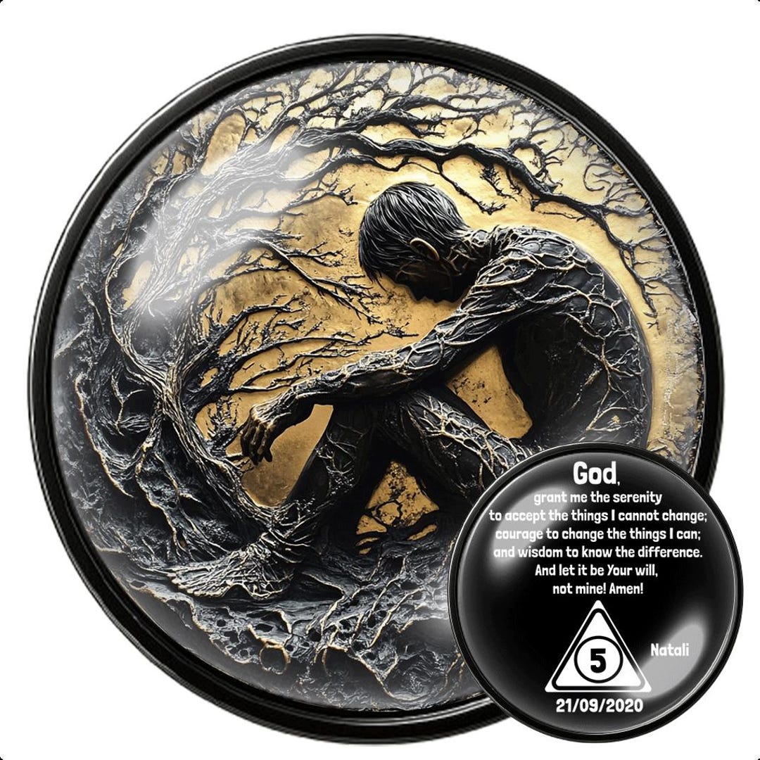 Black Narcotics Anonymous Sobriety Coin | NA Recovery Medallion | Clean ...