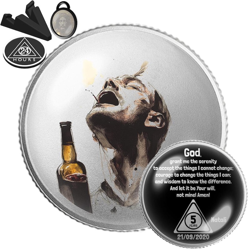 Thoughts When Not in the Program AA Coin | Sober Anniversary Gift ...
