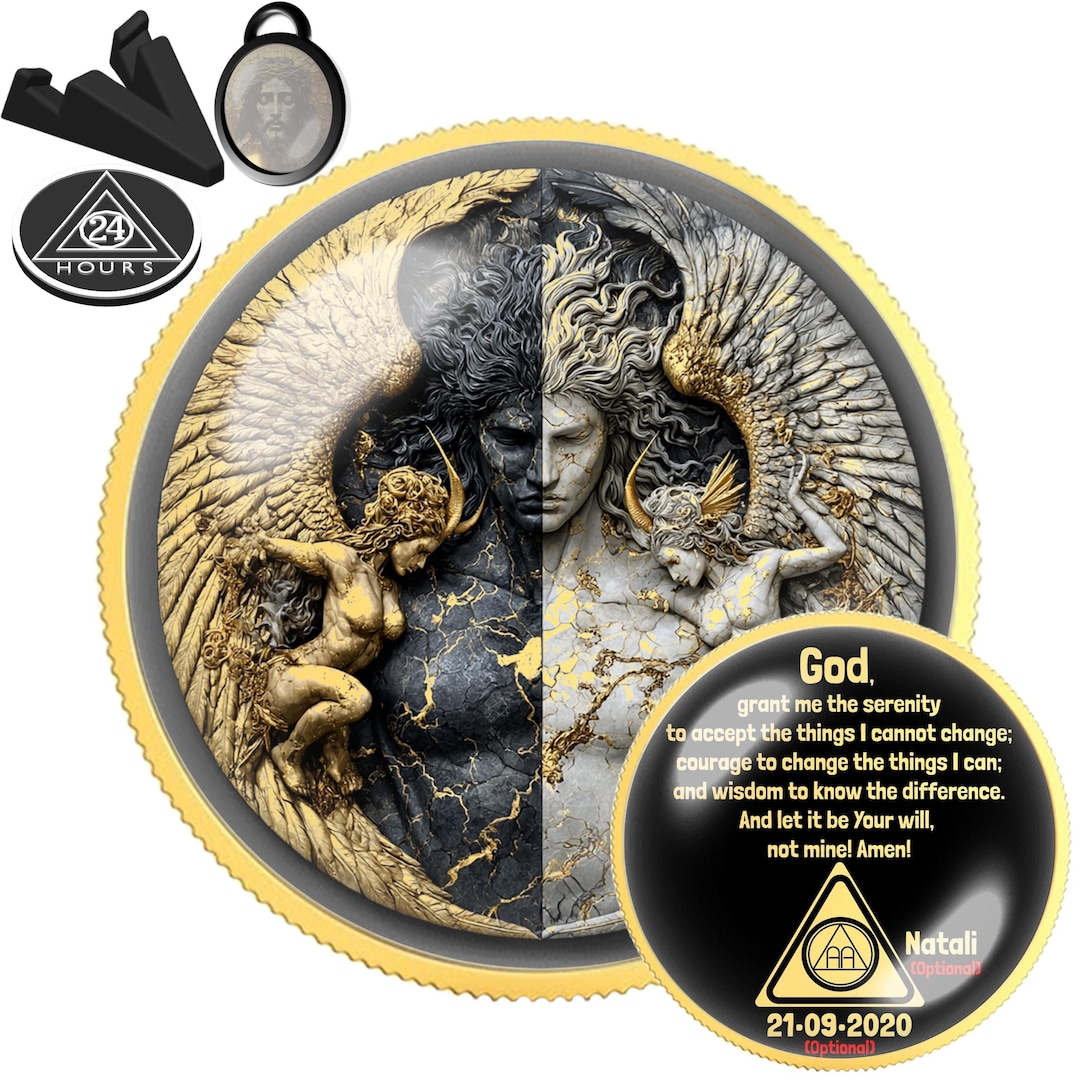 Rising Destruction Sobriety Coin | AA Medallion, Recovery Token, One ...