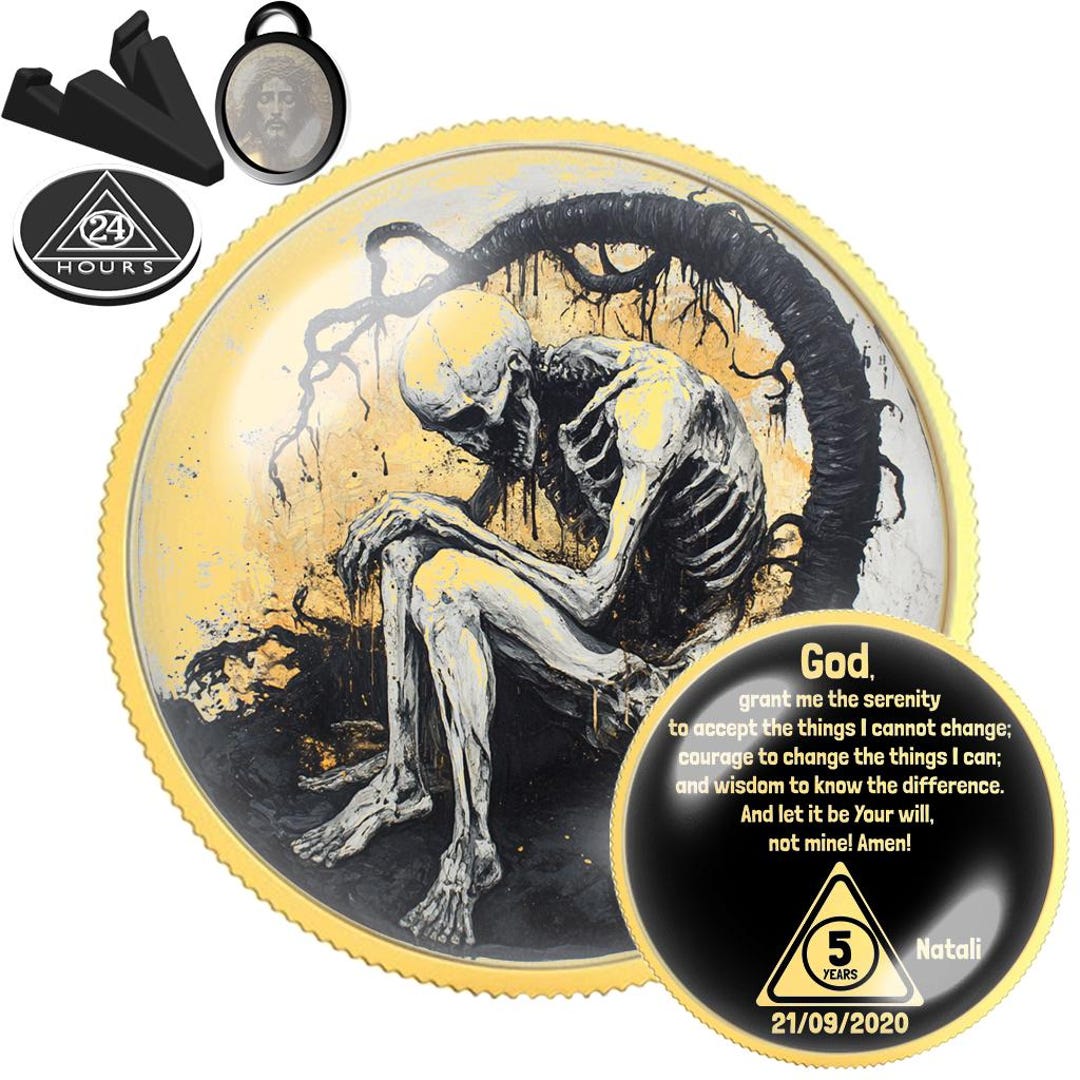 Sobriety Coin Set: Dual Custom Medallions - Serenity Prayer ...