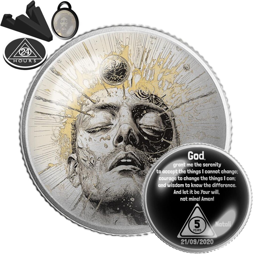 Narcotics Anonymous NA Unrealistic Divine | Sobriety Coin | Serenity ...