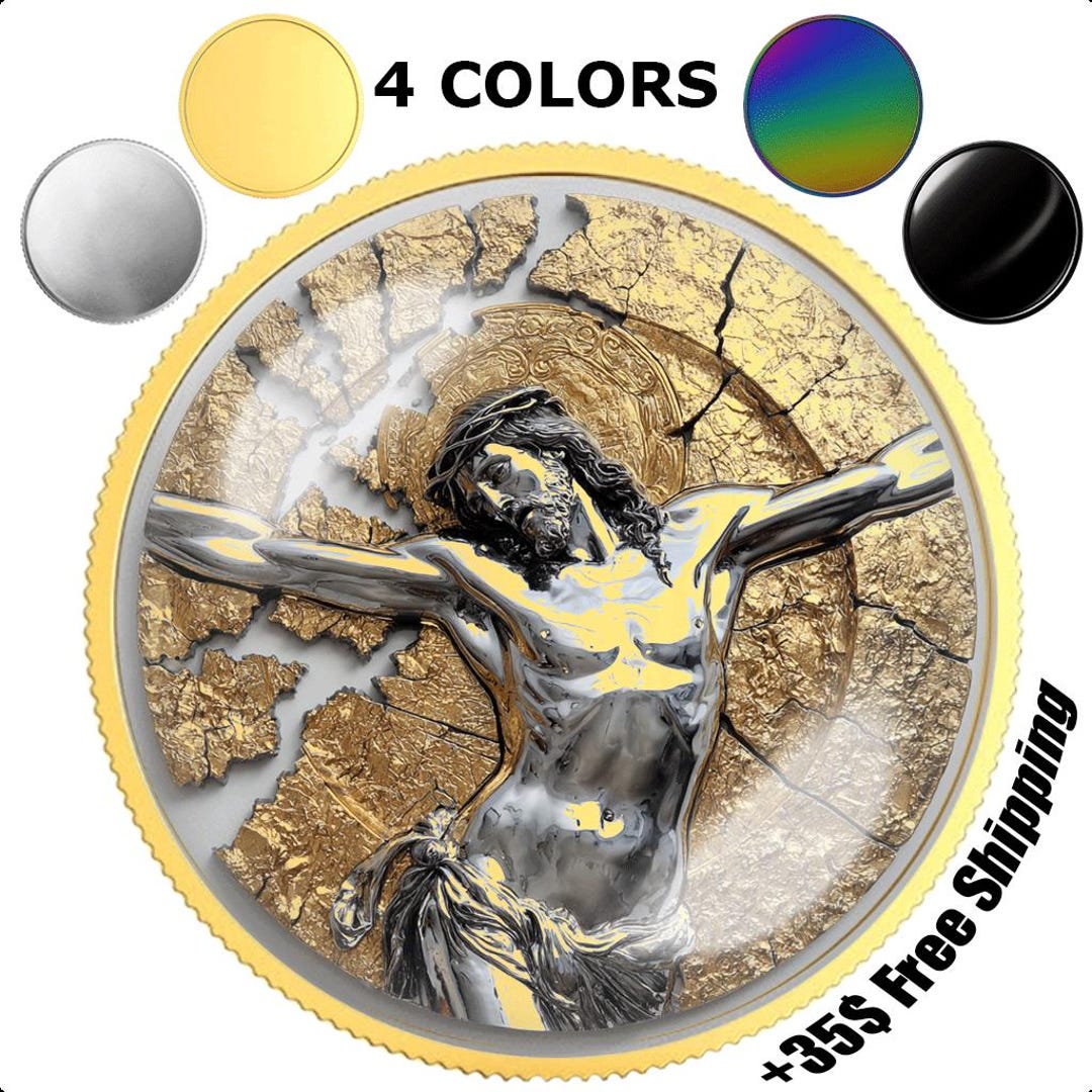 Jesus Sobriety Coin With Serenity Prayer | AA NA Recovery Medallion ...