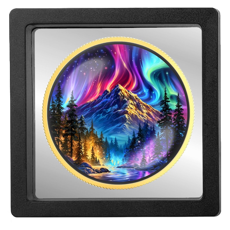 Northern Lights AA Coin | Recovery Token, Sober Anniversary Medallion ...
