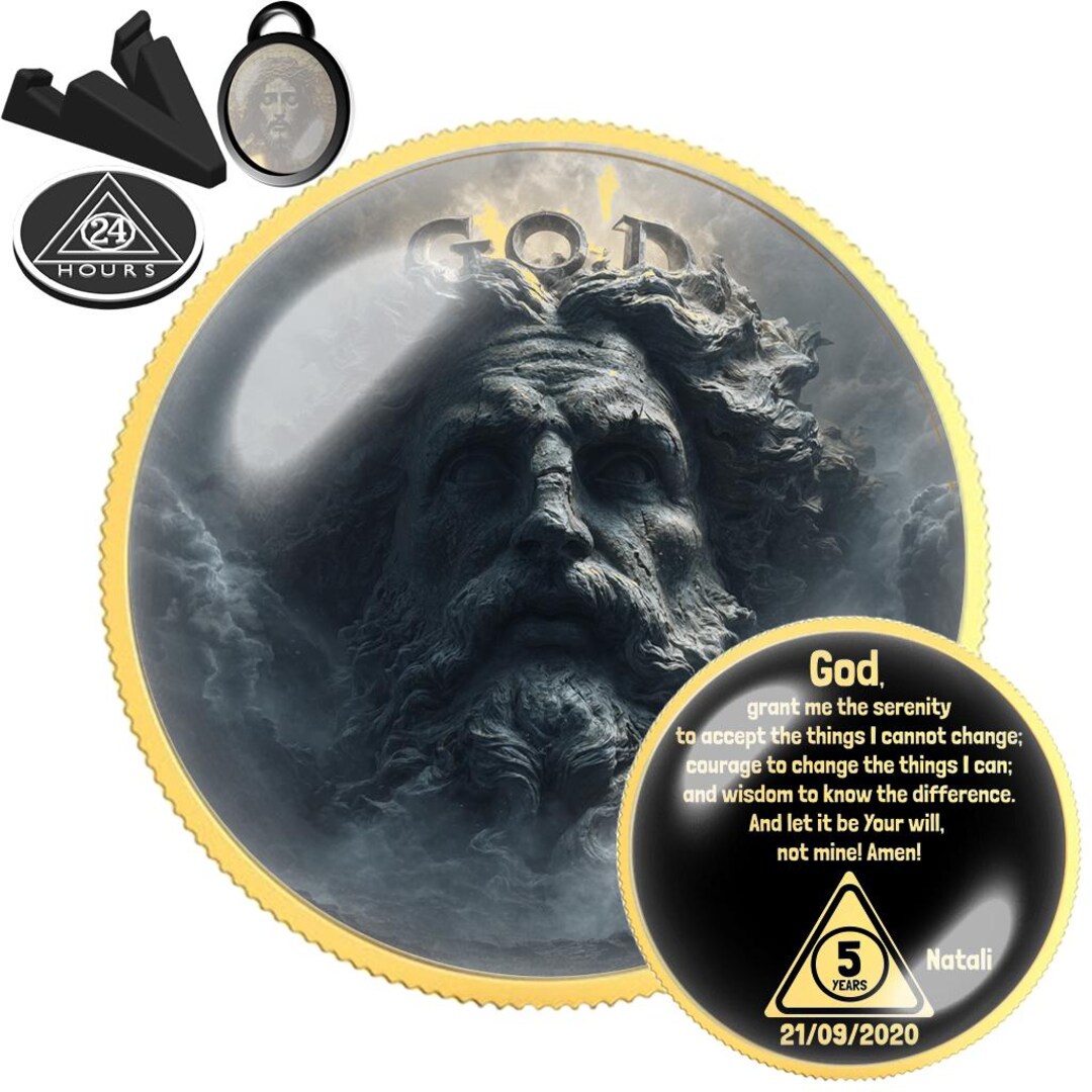 Higher Power Custom Sobriety Coin, Alcoholics Narcotics Anonymous, AA ...