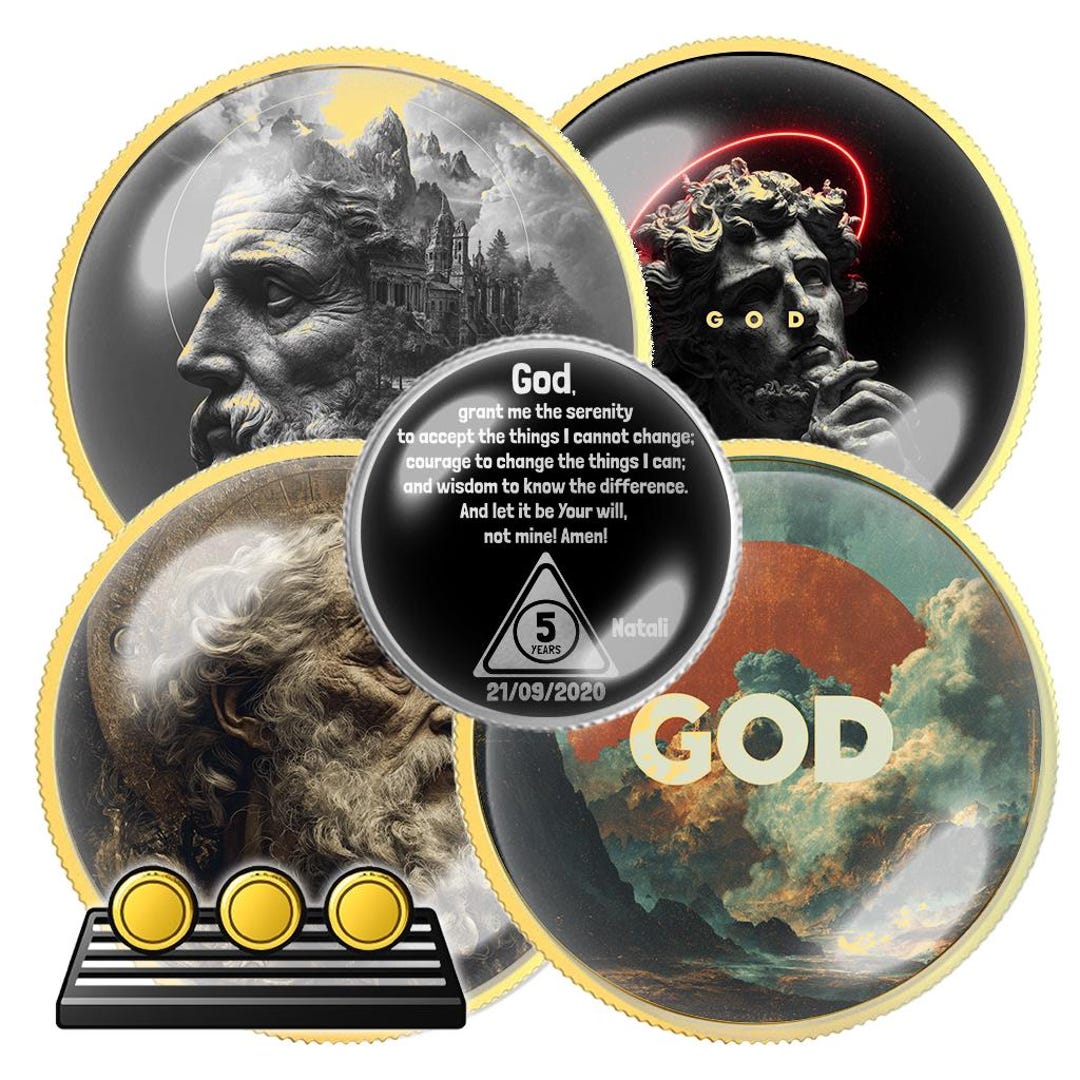 90‑day Sobriety God Sobriety Coin Set, Alcoholics Narcotics Anonymous ...