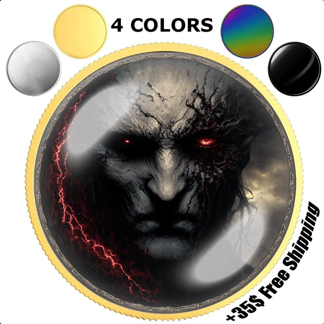 Demon Skull Sobriety Coin for AA NA Recovery | Clean Time Milestone ...