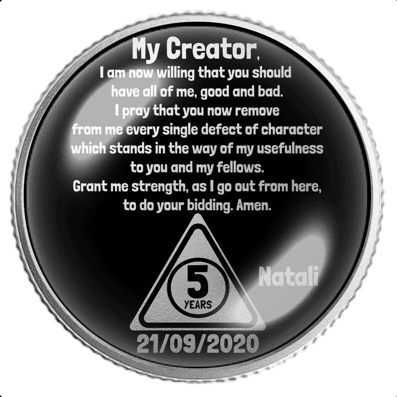 Bear Recovery Coin | AA Sobriety Token | One Day at a Time Design - Etsy