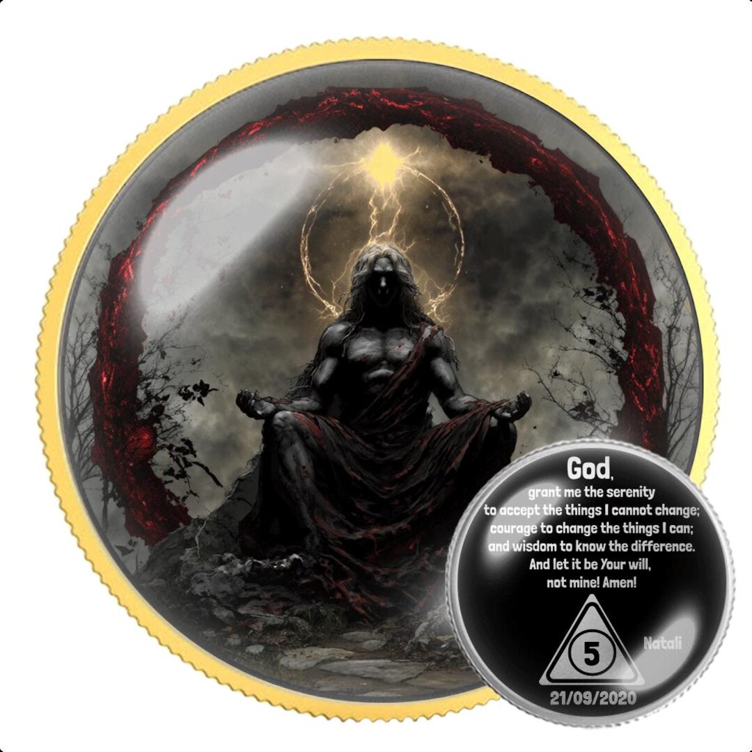Demons & Skulls Sobriety Coin – Personalized AA/NA/GA Recovery ...