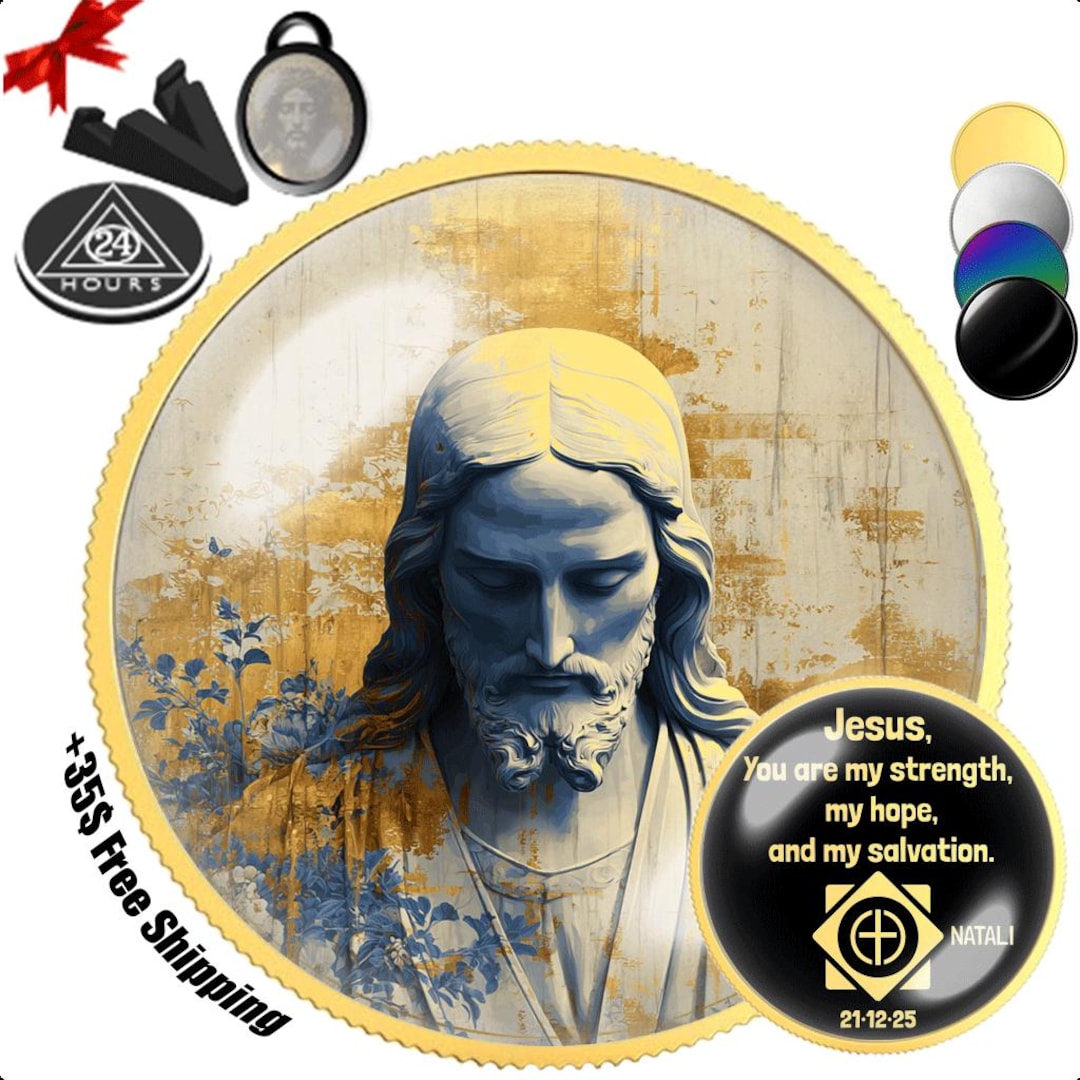 Personalized Christian Faith Coin With Jesus & Scripture – Baptism Gift ...