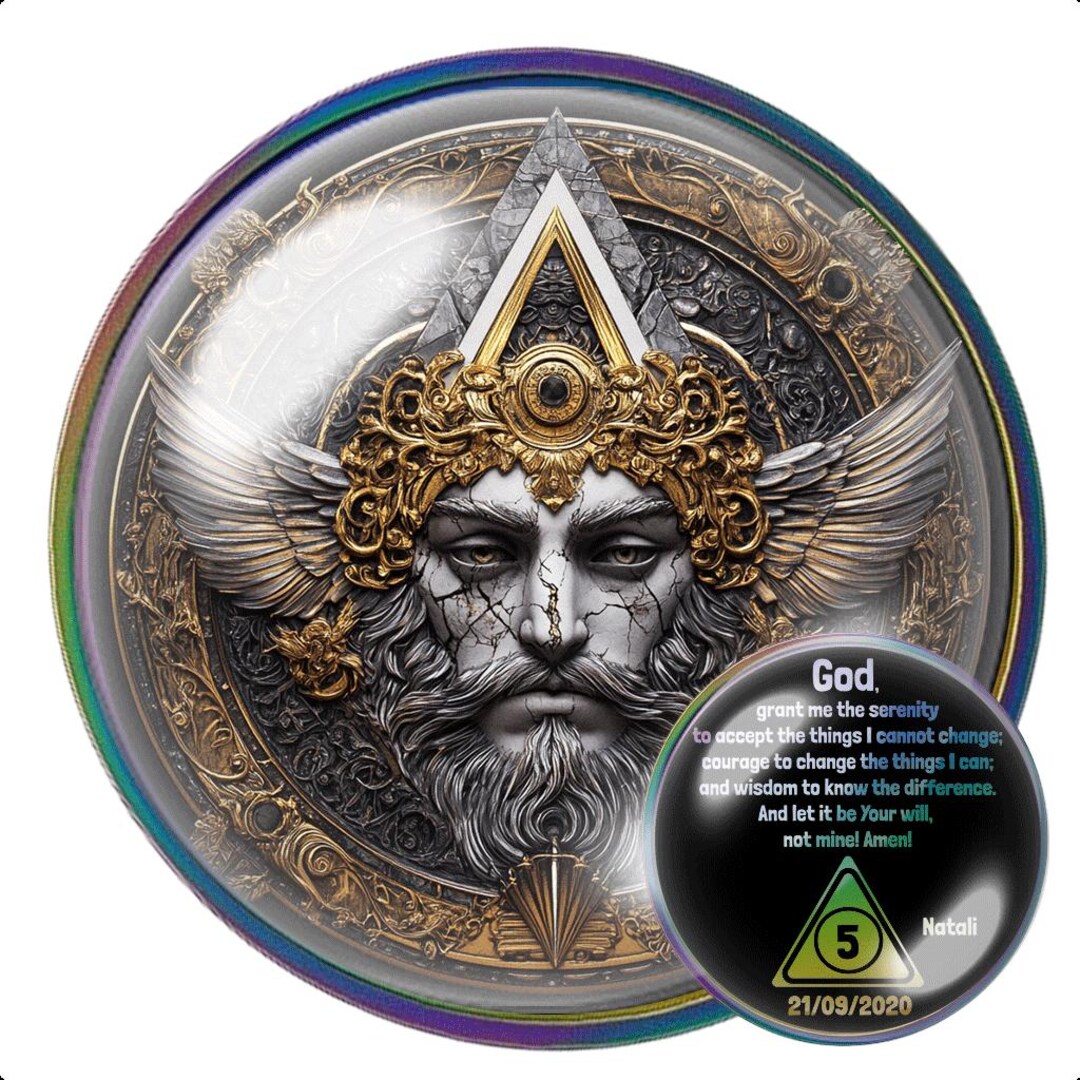 Rainbow Sobriety Coin for AA NA Recovery | Clean Time Milestone ...