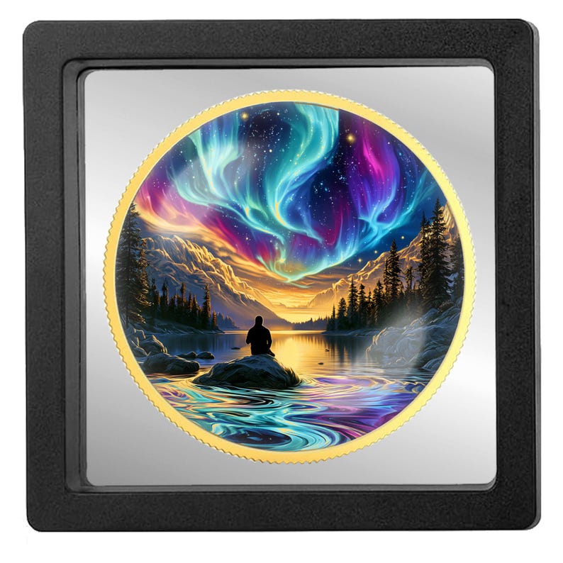 Northern Lights Recovery Coin | AA Medallion, Sobriety Chip Token - Etsy