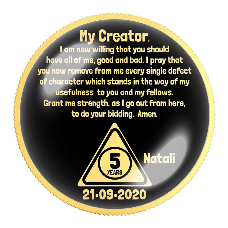 Northern Lights Sobriety Coin | Recovery Token, AA Medallion, Sober ...