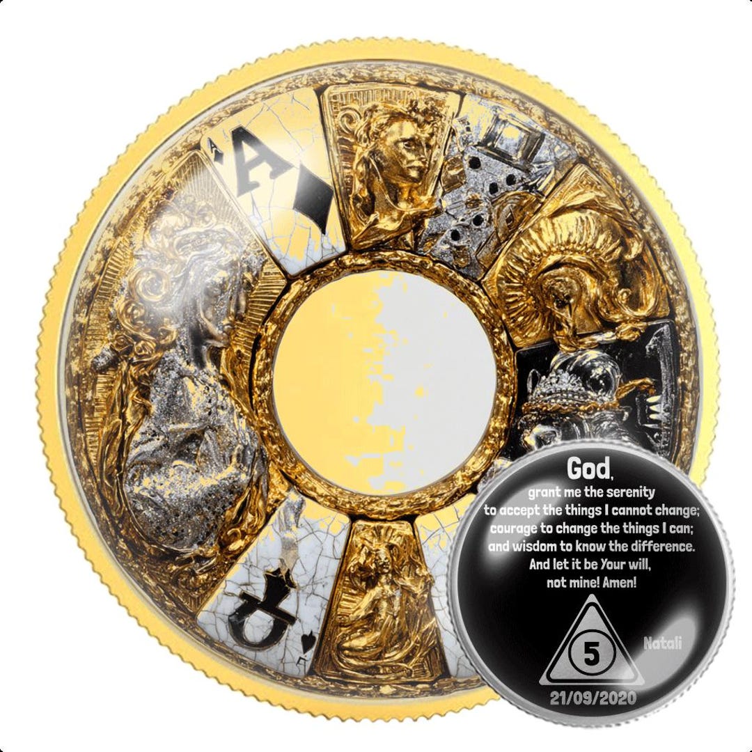 GA Sobriety Coin – Gamblers Anonymous Recovery Medallion Serenity Prayer, Clean Time Milestone ...