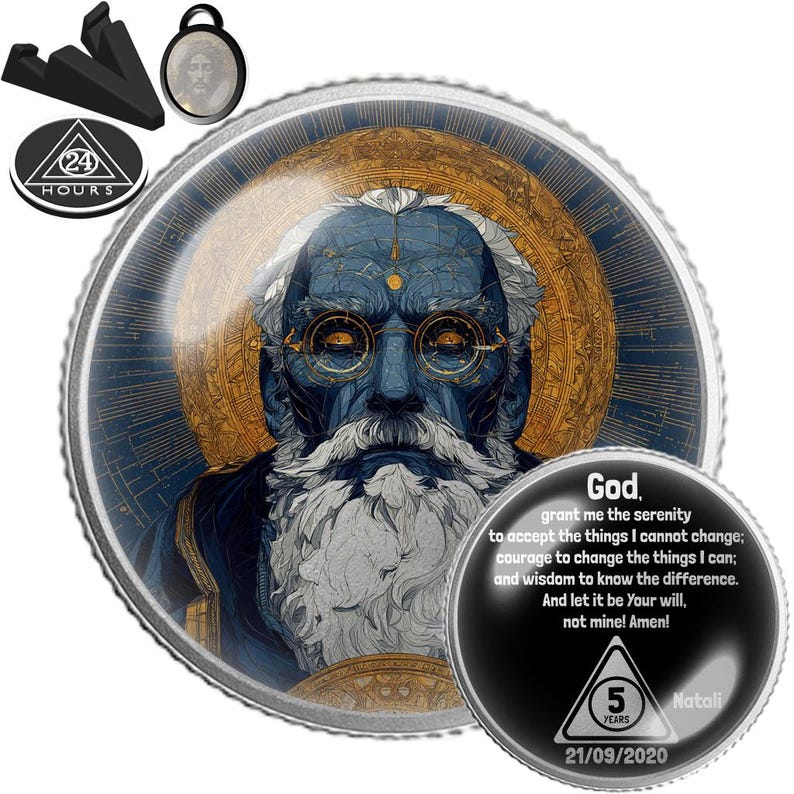 Higher Power Custom Sobriety Coin, Alcoholics Narcotics Anonymous, AA ...