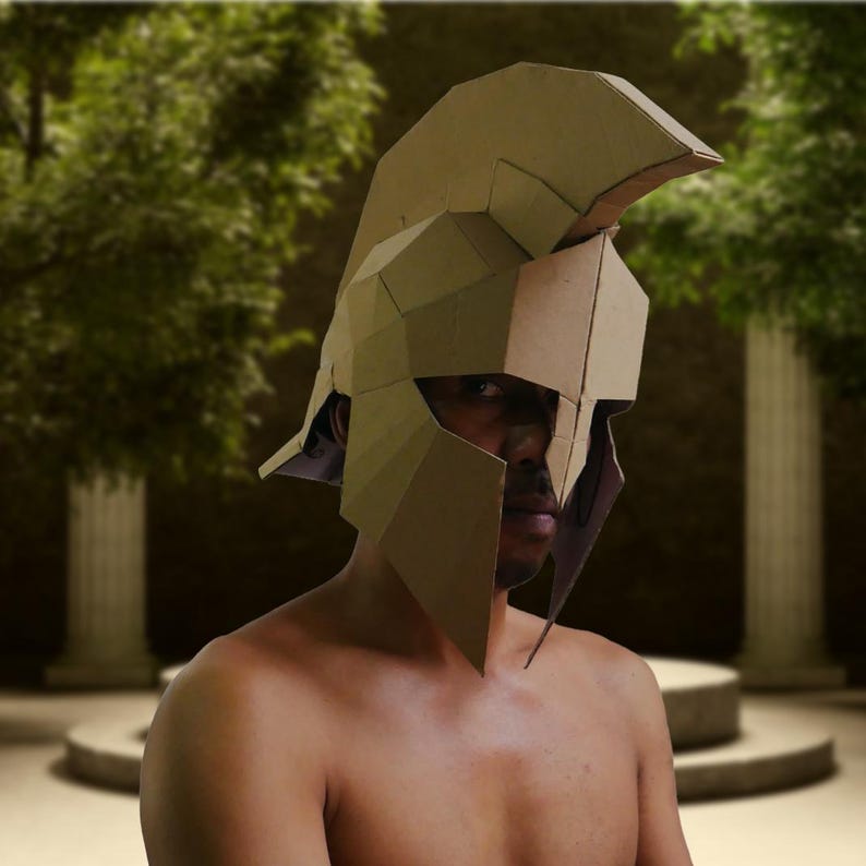 Spartan Helmet Cardboard Template With Video Tutorial – Printable DIY ...
