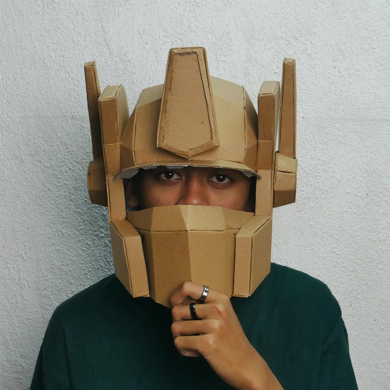 Optimus Prime Helmet Cardboard Template With Video Tutorial – Printable ...