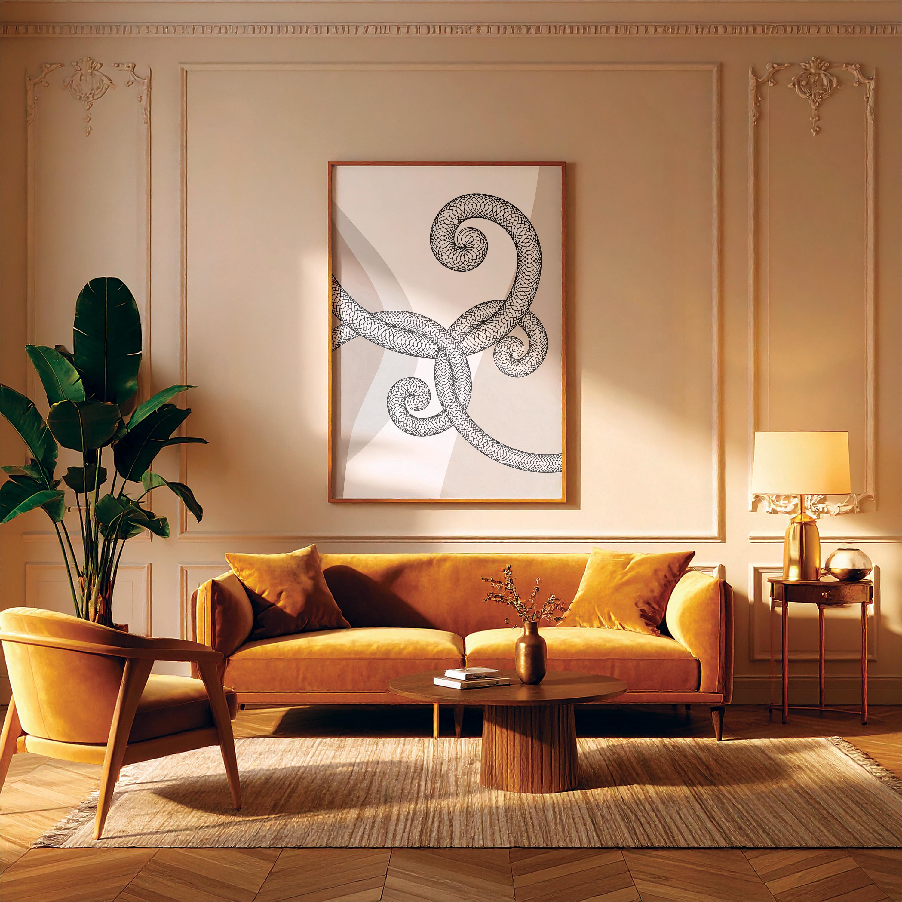 Intertwined Fibonacci Wall Art - Minimalist Math Art for Intellectuals ...