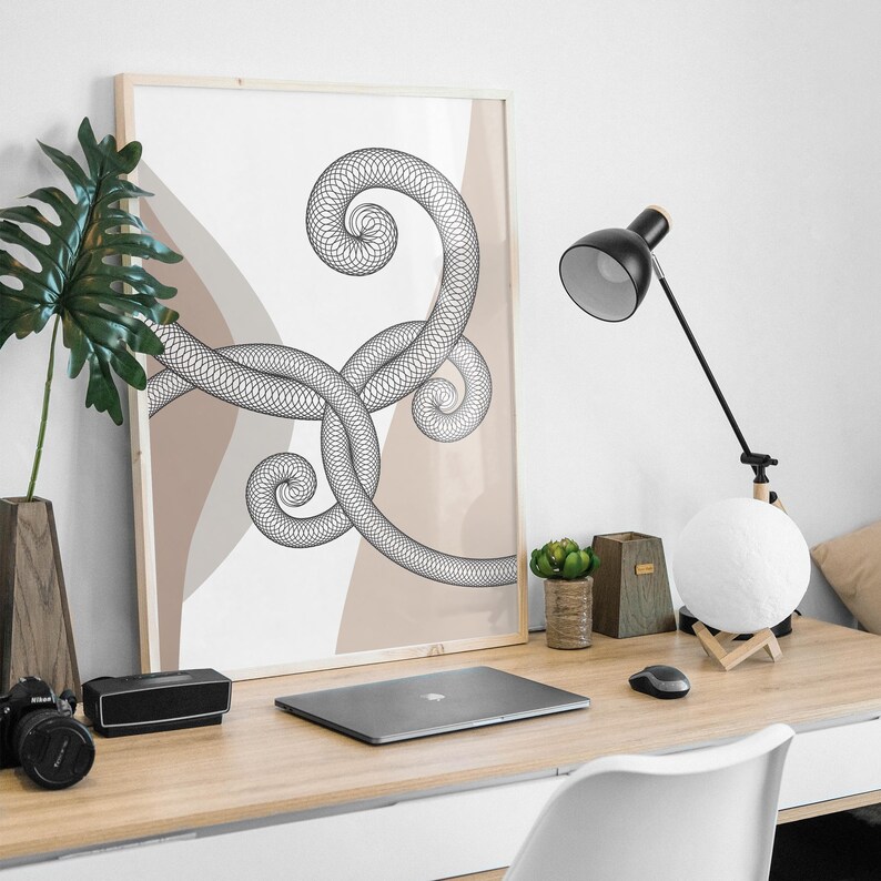 Intertwined Fibonacci Wall Art - Minimalist Math Art for Intellectuals ...