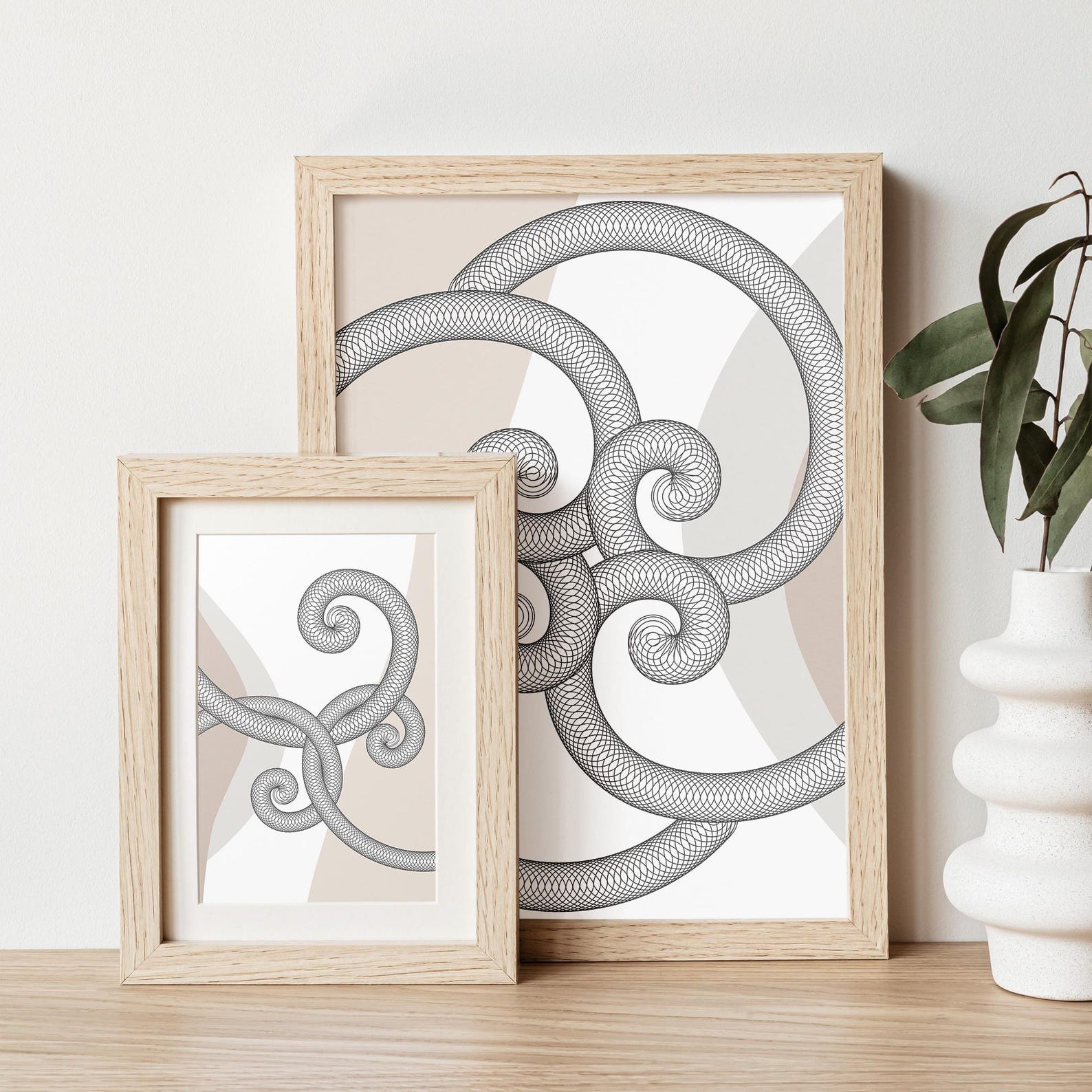 Intertwined Fibonacci Wall Art - Minimalist Math Art for Intellectuals ...