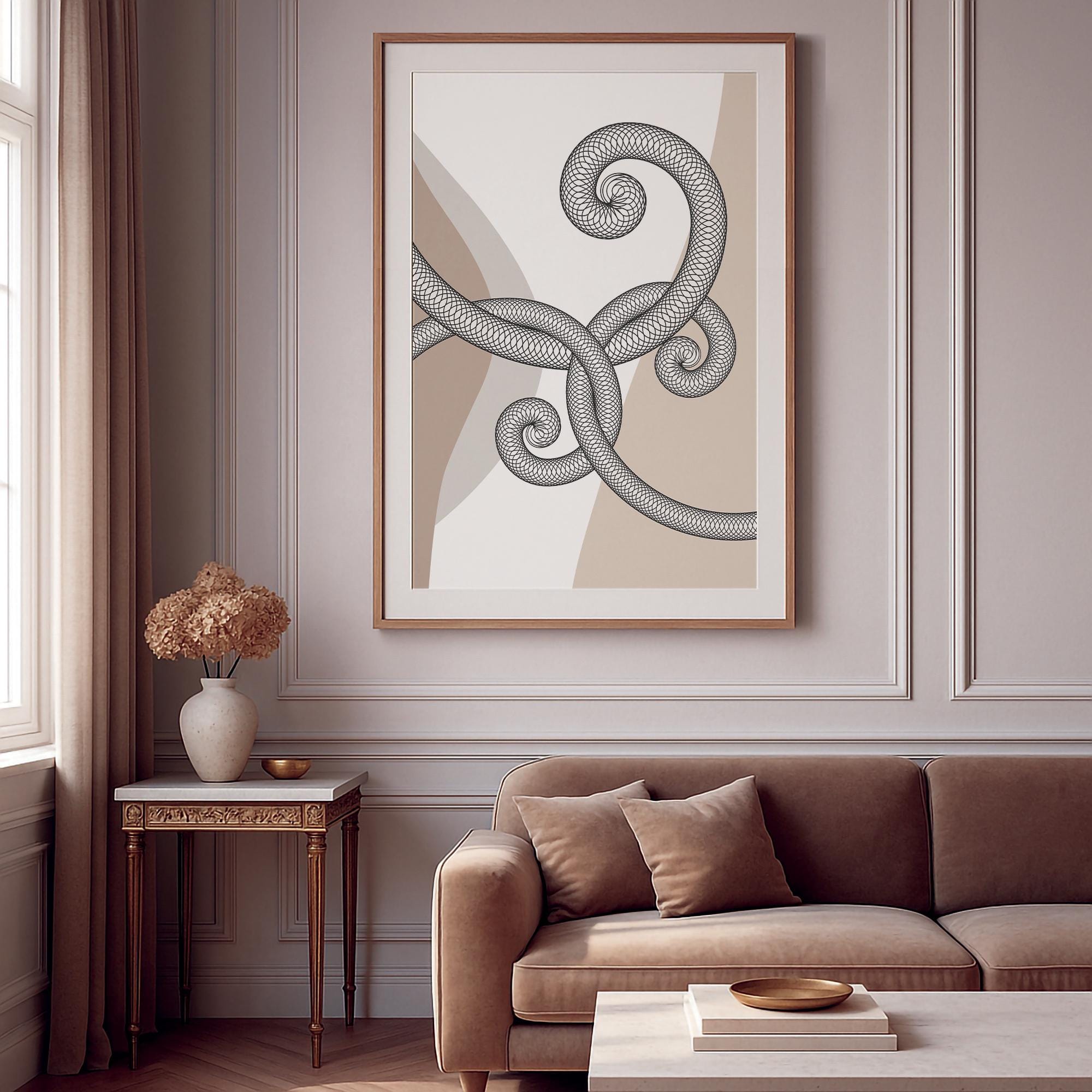 Intertwined Fibonacci Wall Art - Minimalist Math Art for Intellectuals ...