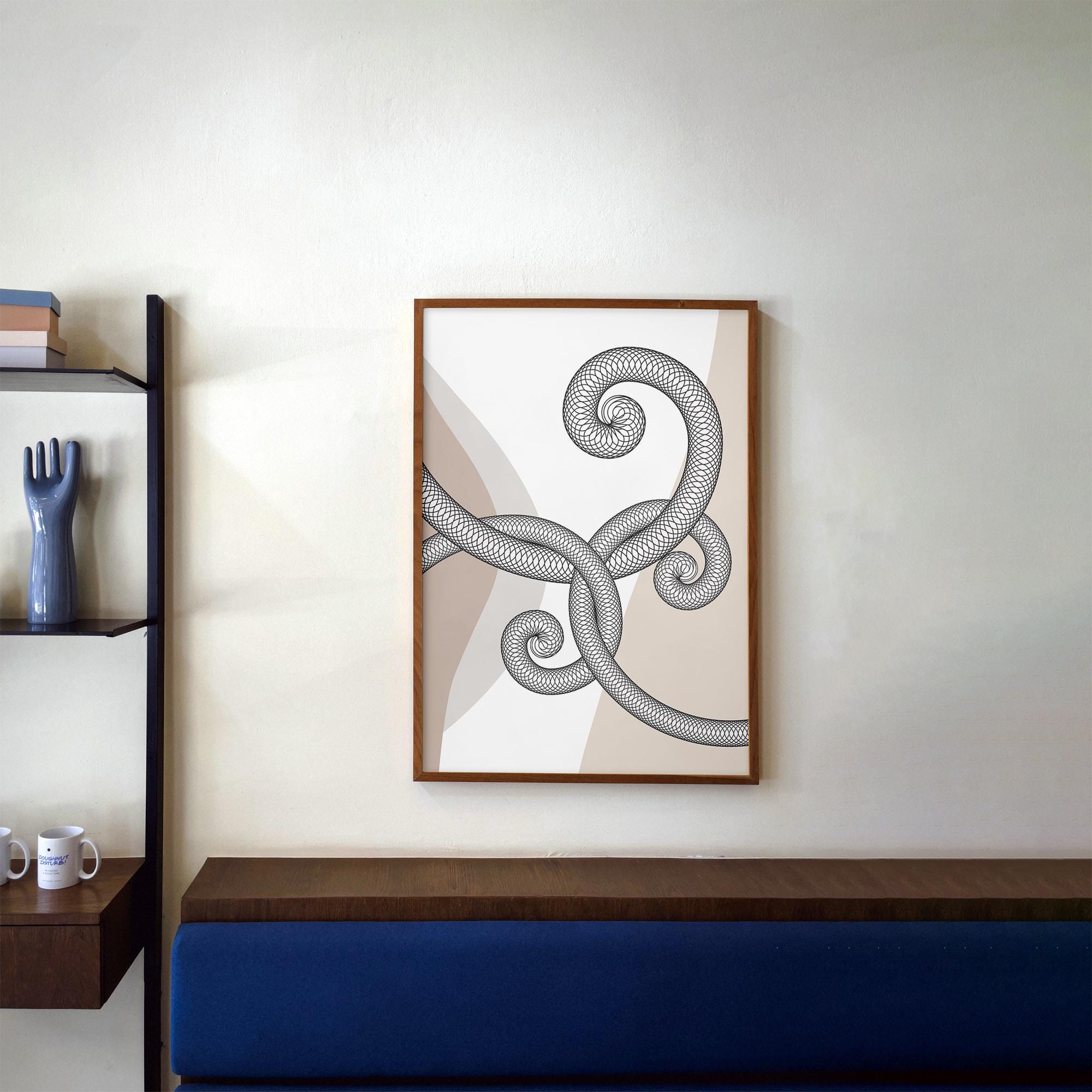 Intertwined Fibonacci Wall Art - Minimalist Math Art for Intellectuals ...