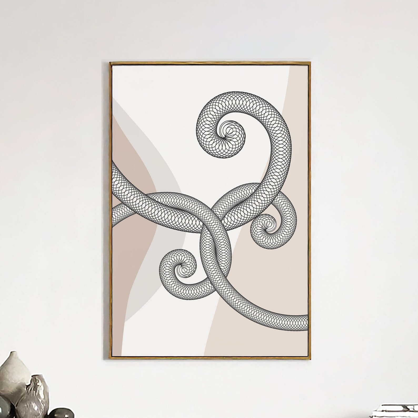 Intertwined Fibonacci Wall Art - Minimalist Math Art for Intellectuals ...