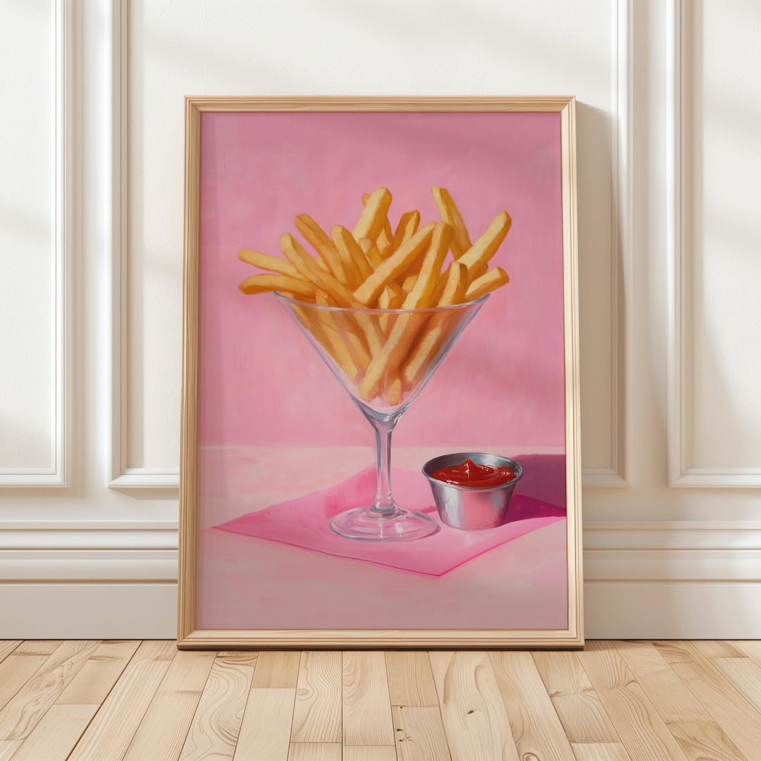 French Fries Martini Glass Art Print: Food Still Life (digital Download ...
