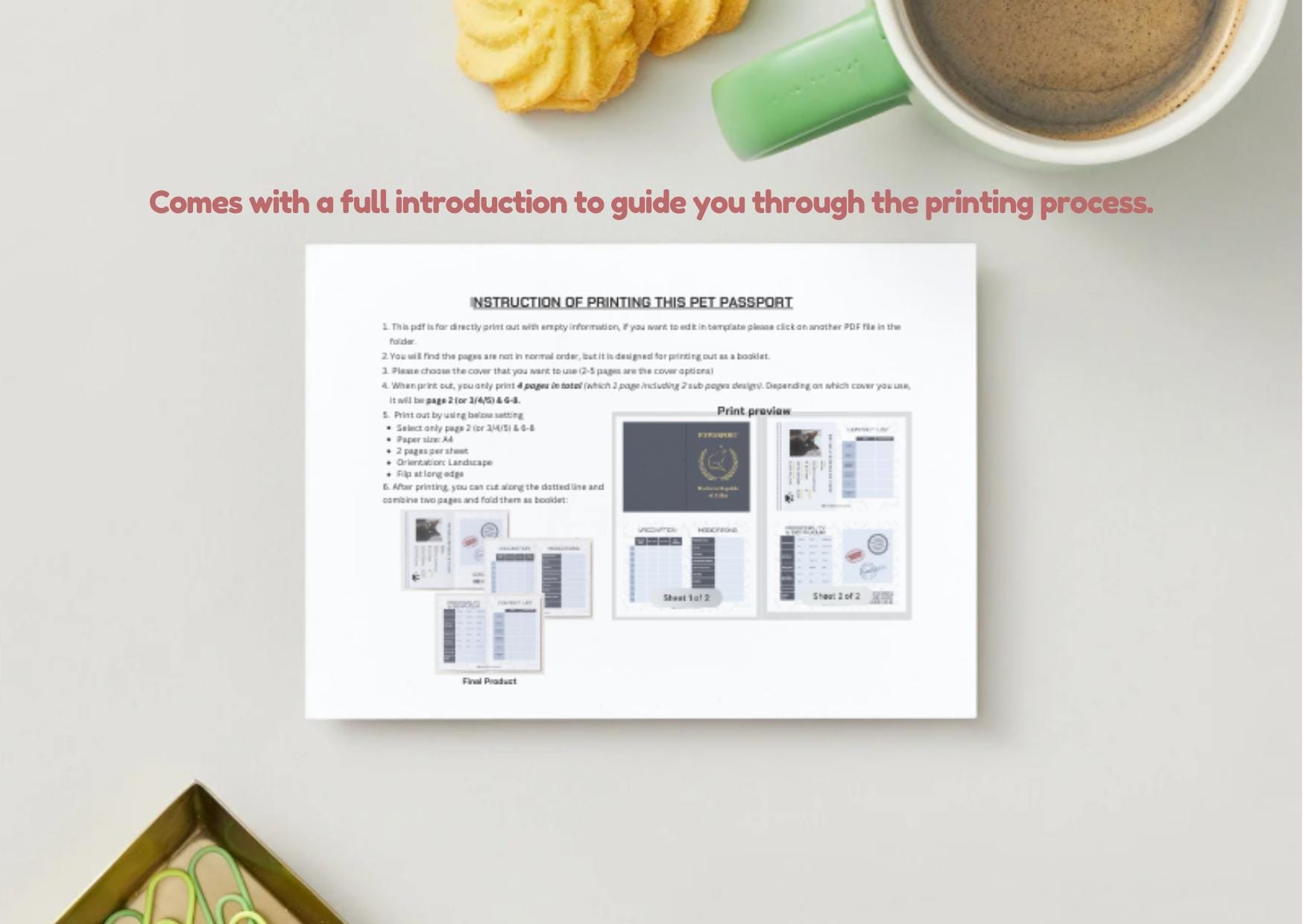 Printable Pet Passport for Cat and Dog Vaccination and Health Record ...