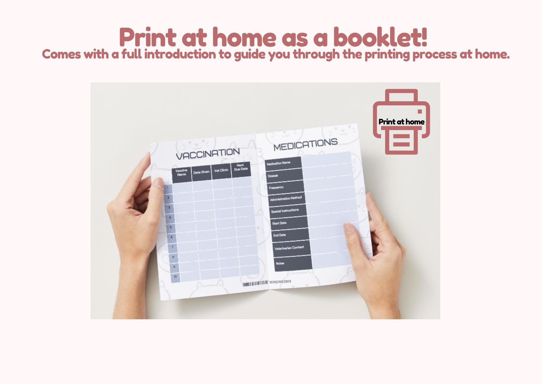 Printable Pet Passport for Cat and Dog Vaccination and Health Record ...