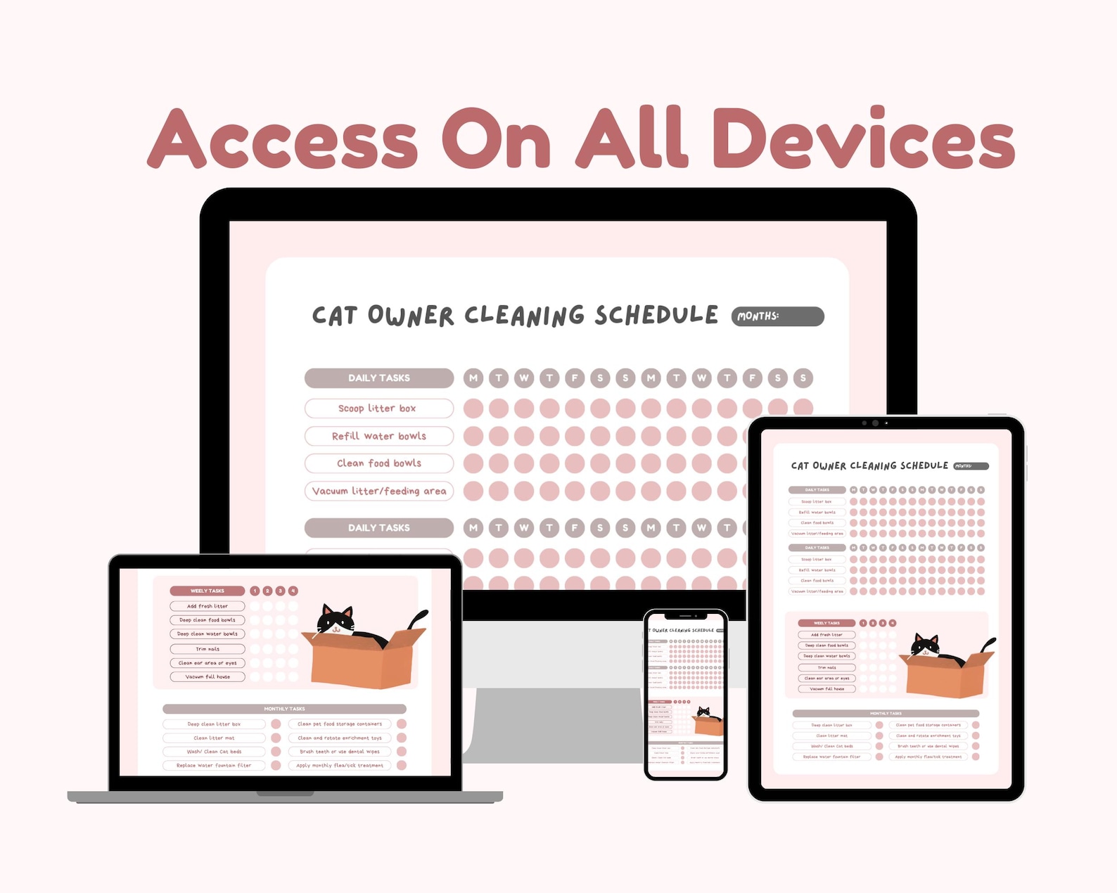 Cat Care Cleaning Checklist: Monthly Schedule, Editable PDF & Canva ...