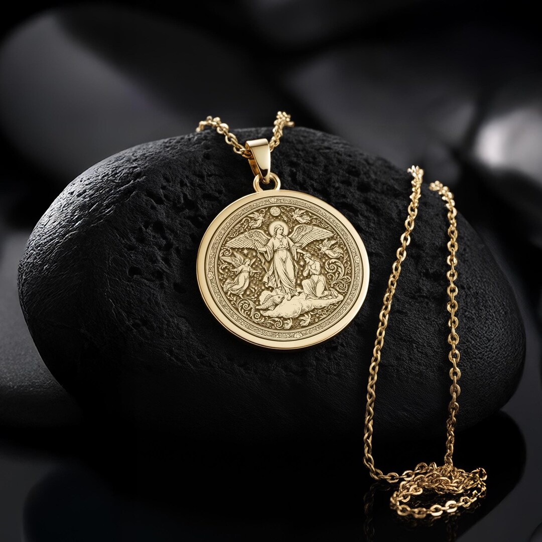 14K Gold Raphael Jewelry ,guardian Angel Jewelry ,christian Pendant ...